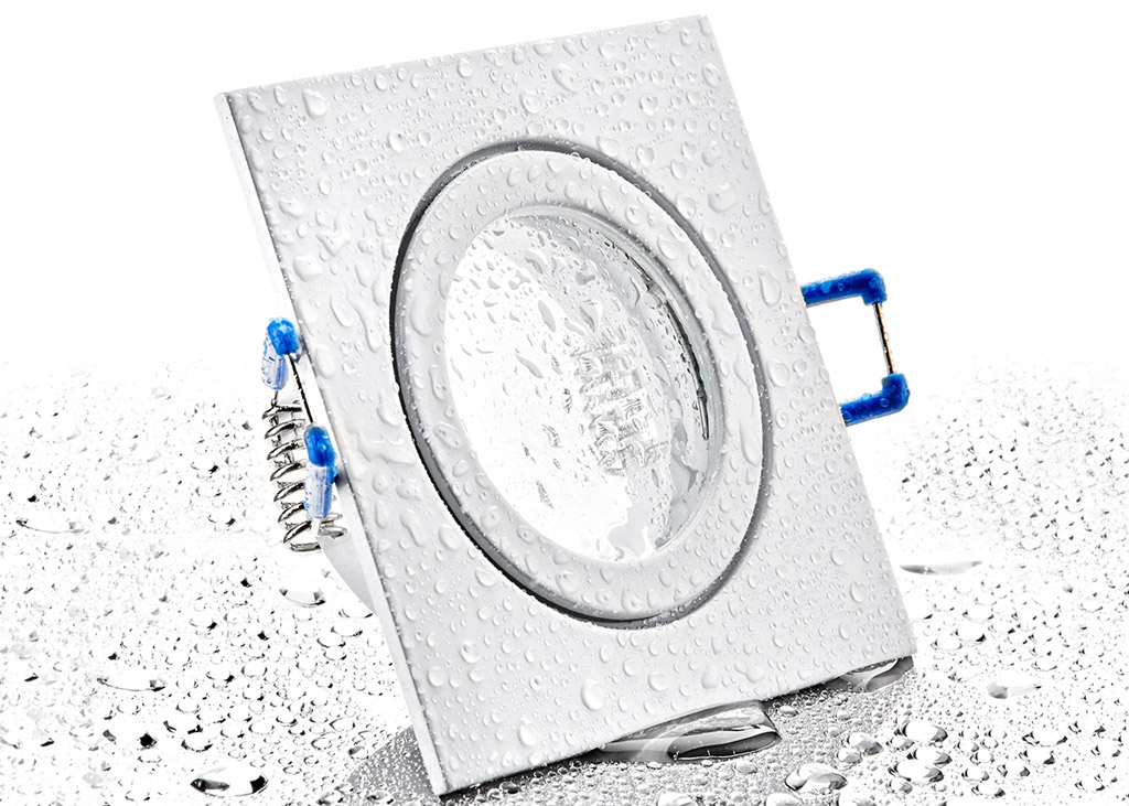 IP44 Aluminium Einbaustrahler weiß matt 4eck Feucht | bige.de